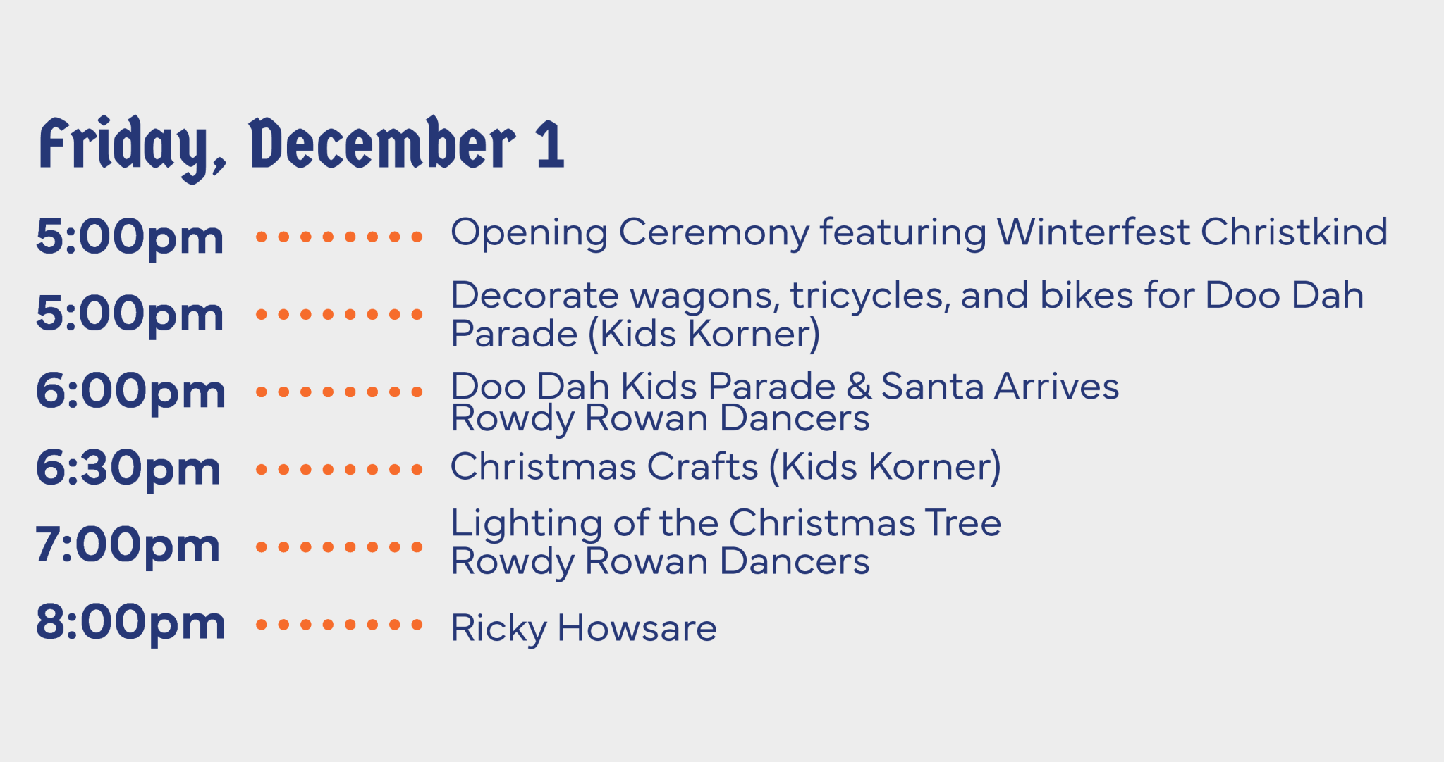 Event Schedule - Winterfest