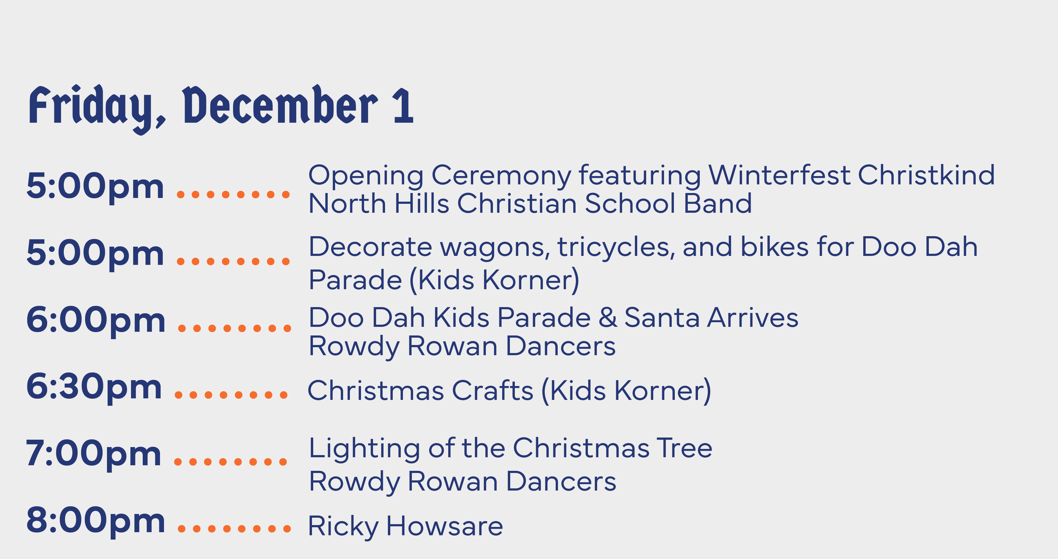 Event Schedule - Winterfest